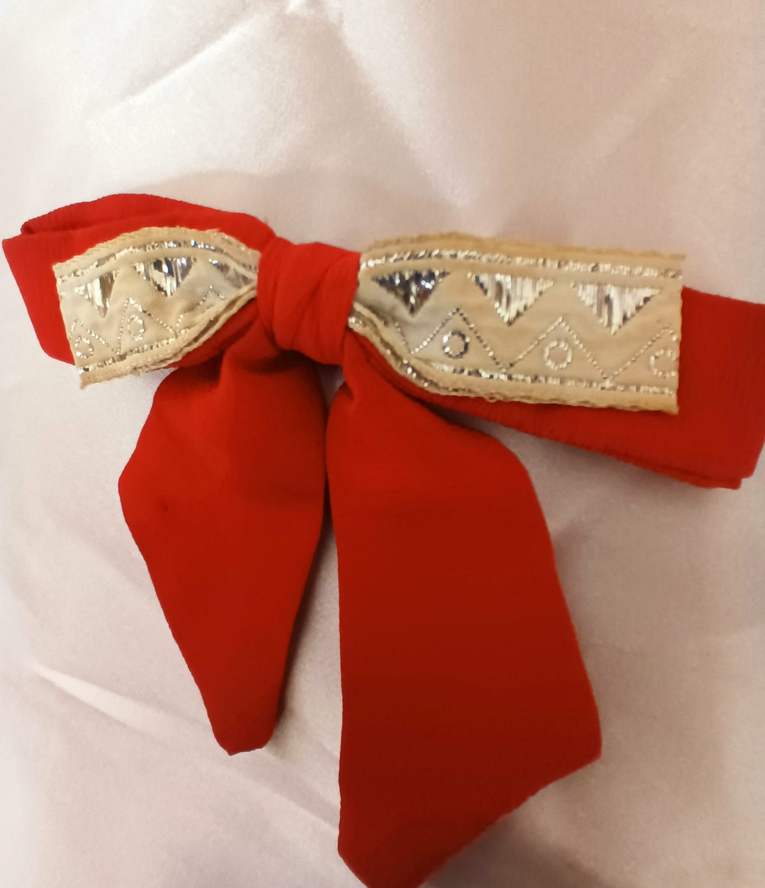 Red & White String Western Tie - Etsy