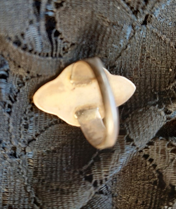 Native American sz 6, 7 1/4 Shadow Box Turquoise Ring - Gem