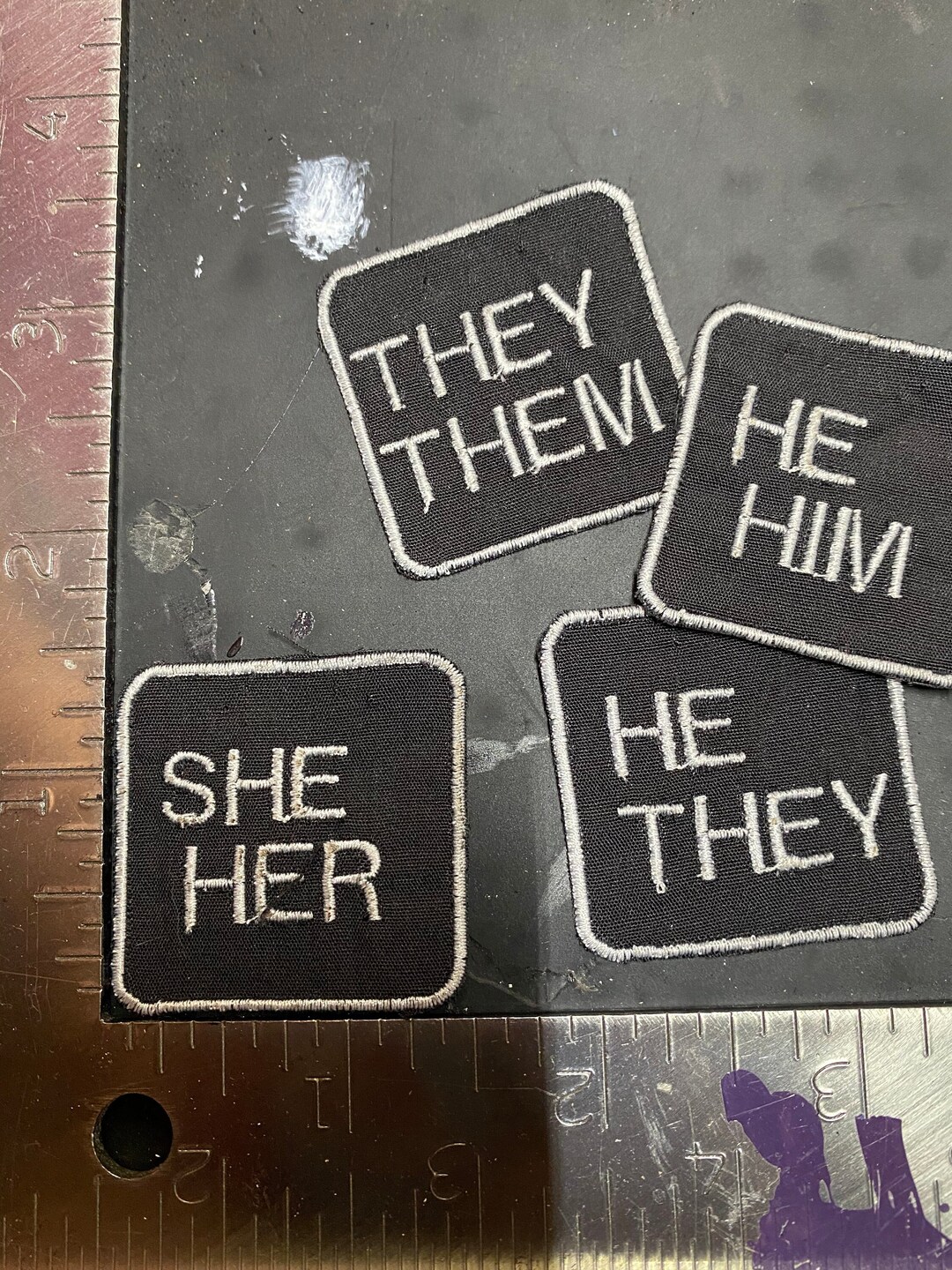 Iron on Embroidered Pronoun Patches - Etsy