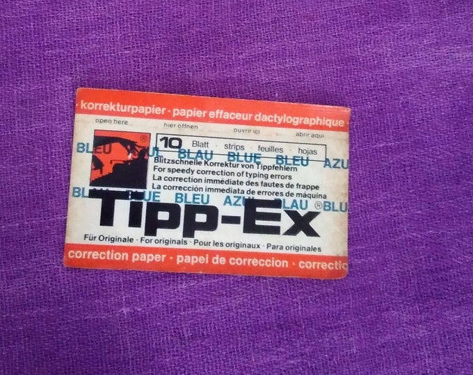 Vintage Tipp-ex Typewritter Correction Paper Blue One Packet 10 Strips ...