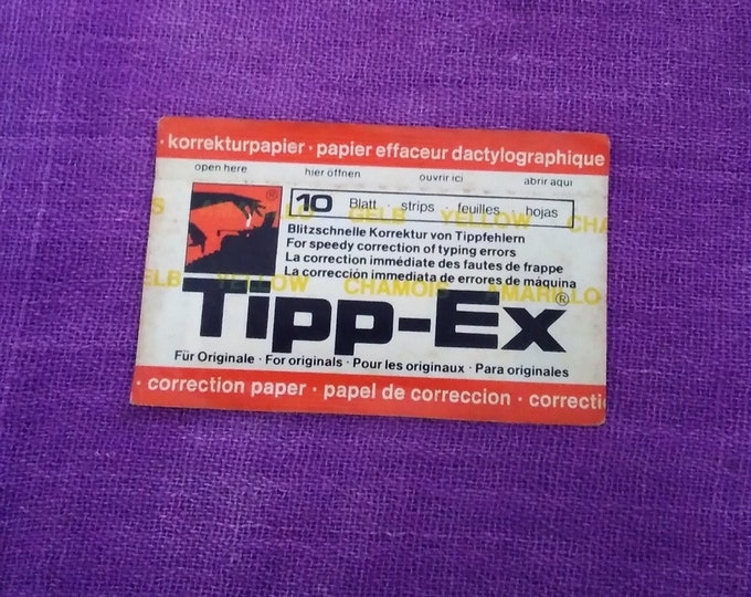 Vintage Tipp-ex Typewritter Correction Paper Yellow One Packet 10 ...
