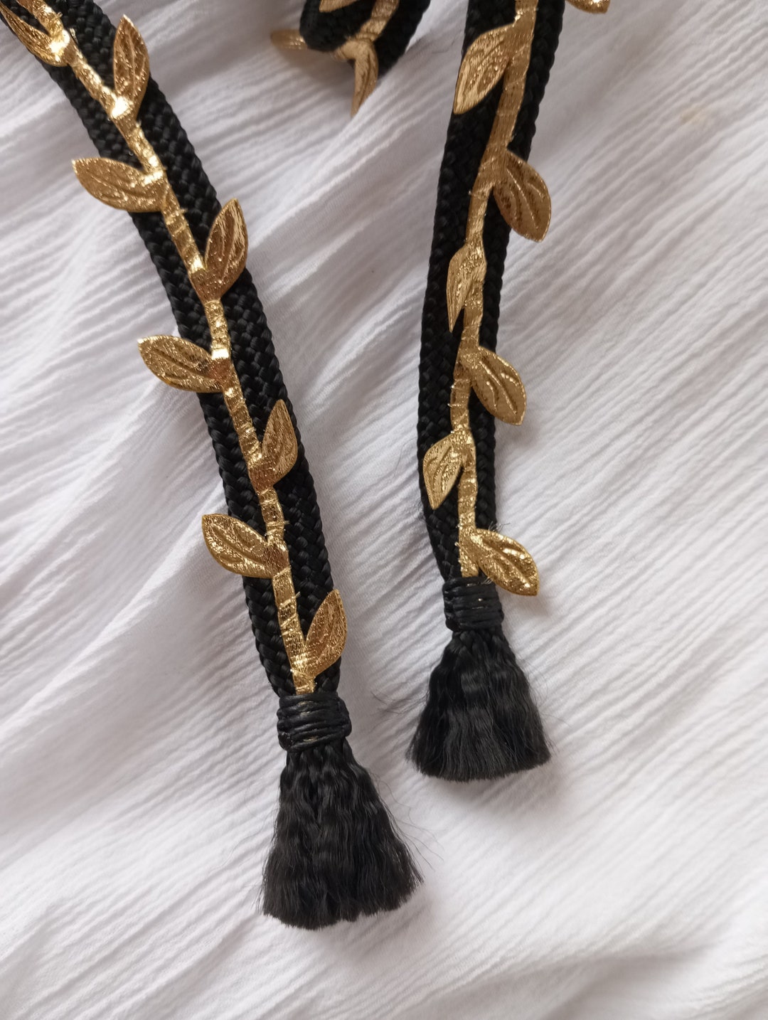 Obijime Vintage Japanese Belt Black Gold Leaves Kimono Belt Handmade - Etsy