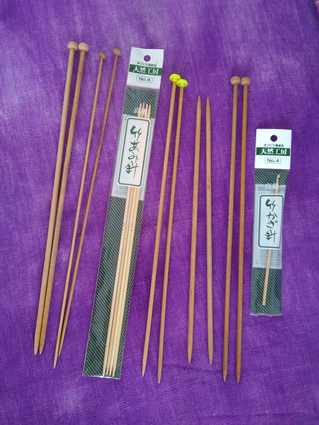 Knitting Needles Vintage Bamboo 7 Pairs One Crochet Hook Japan - Etsy