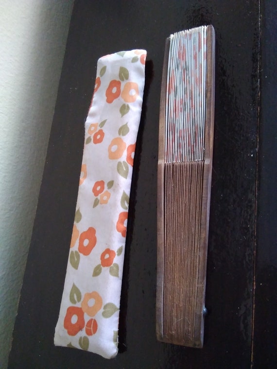 Fan vintage fan fabric wood folding fan flowers hand … - Gem