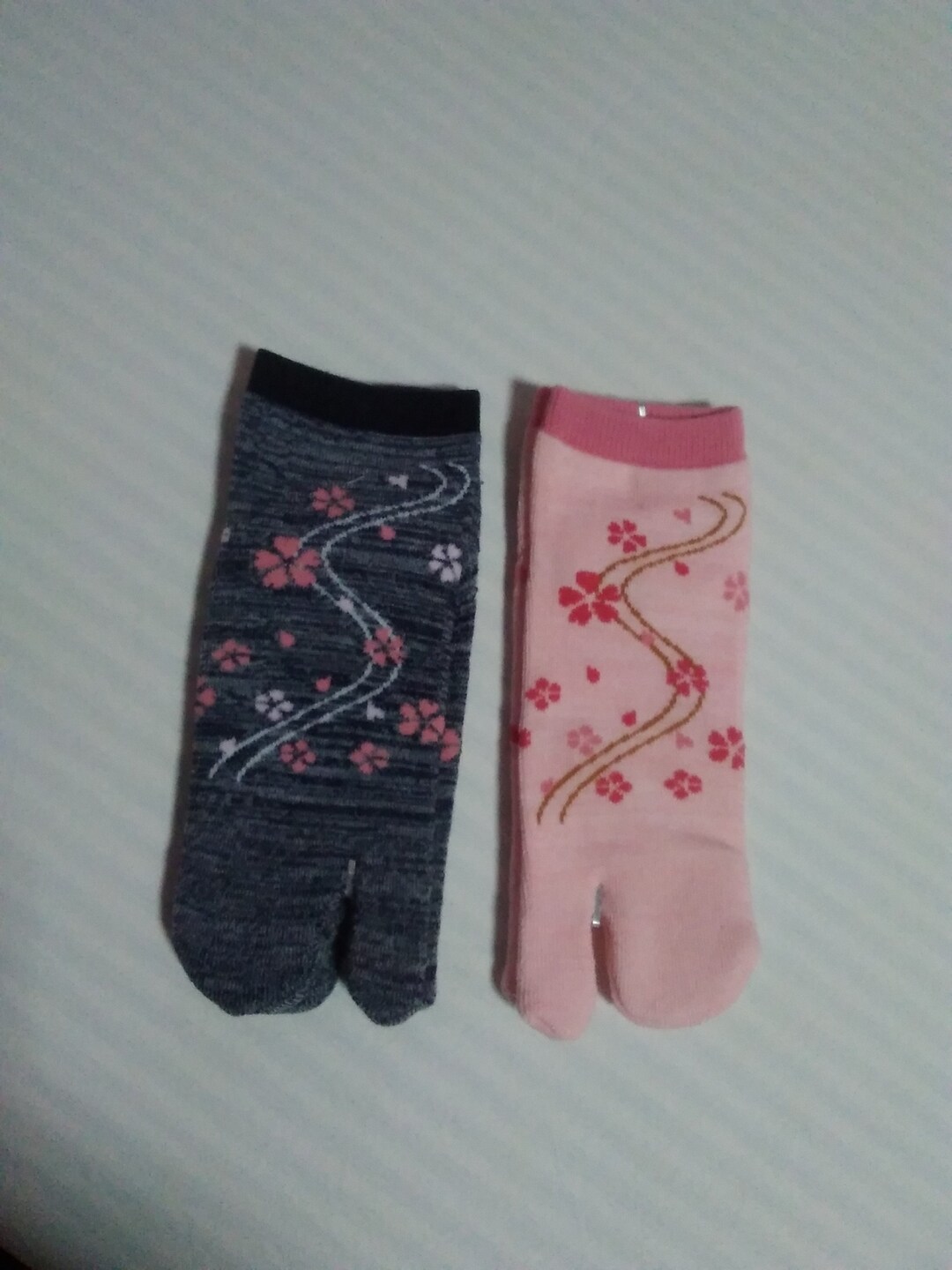 Japanese Socks Cotton Tabis Kimono Socks Split Toe Socks Pink Gray ...