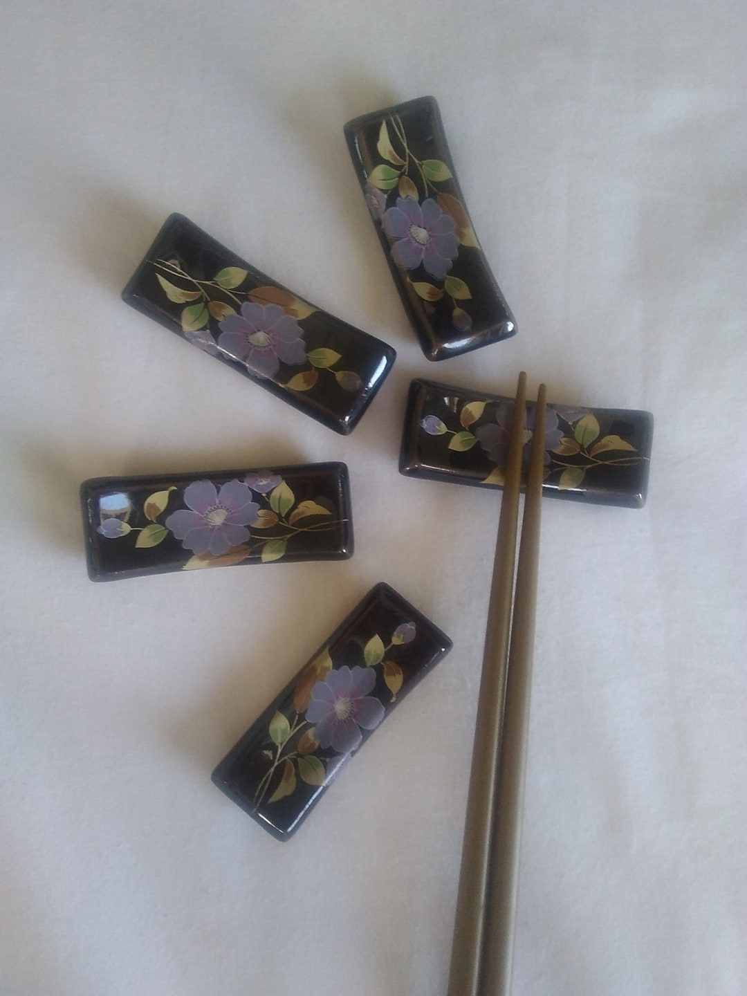 Vintage Japanese Chopsticks Rest Ceramic Porcelain Set 5 Pieces ...