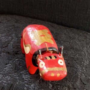 Paper Mache Cow Akabeko Japanese Toy Traditional Handmade Red Cow Moving Head Japan - Etsy