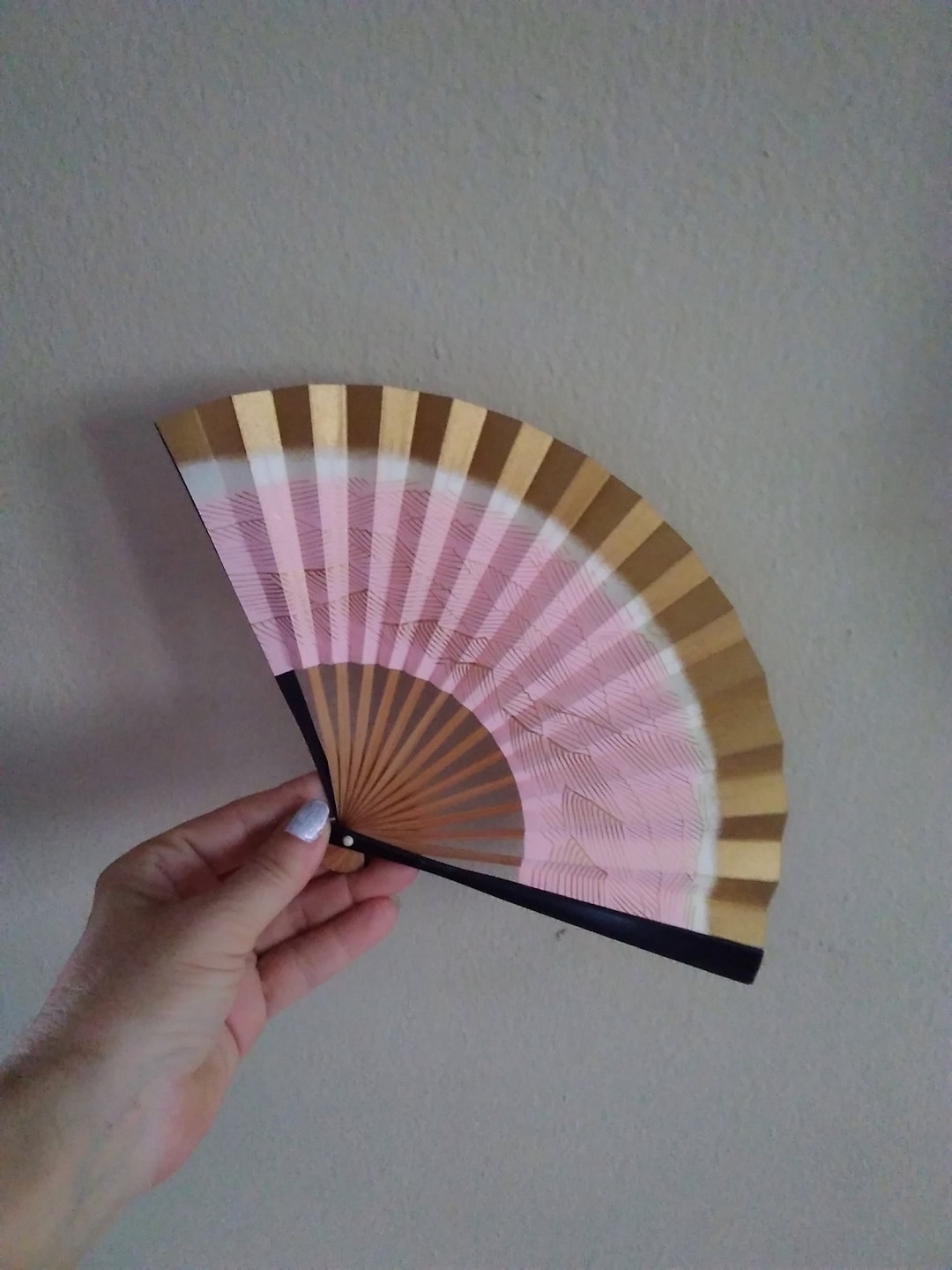 Vintage Japanese Paper Wood Fan Pink Hand Fan Sensu Original Japan - Etsy