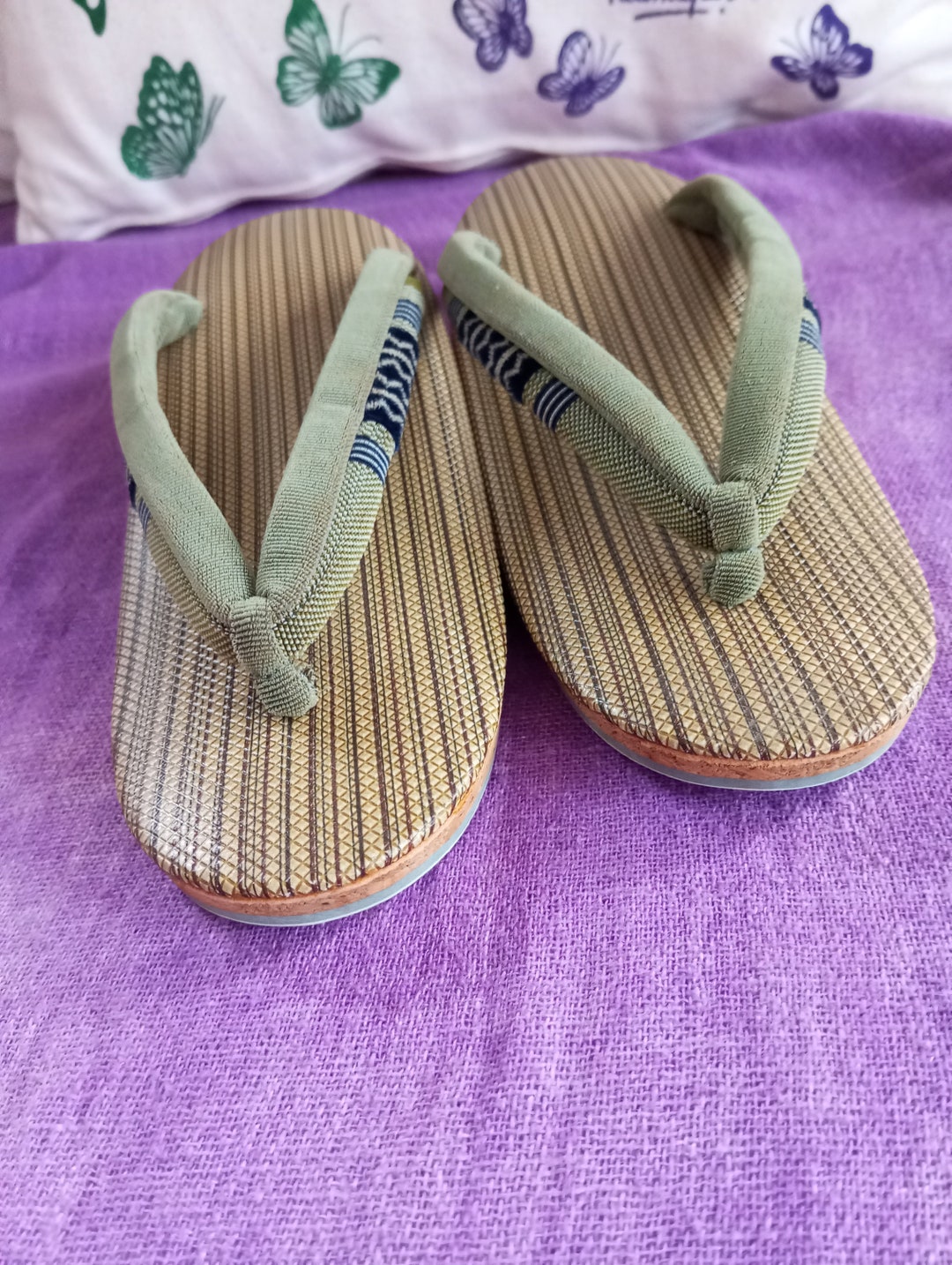 Zoris Vintage Japanese Velvet Getas Shoes Kimono Sandals Handmade Japan ...