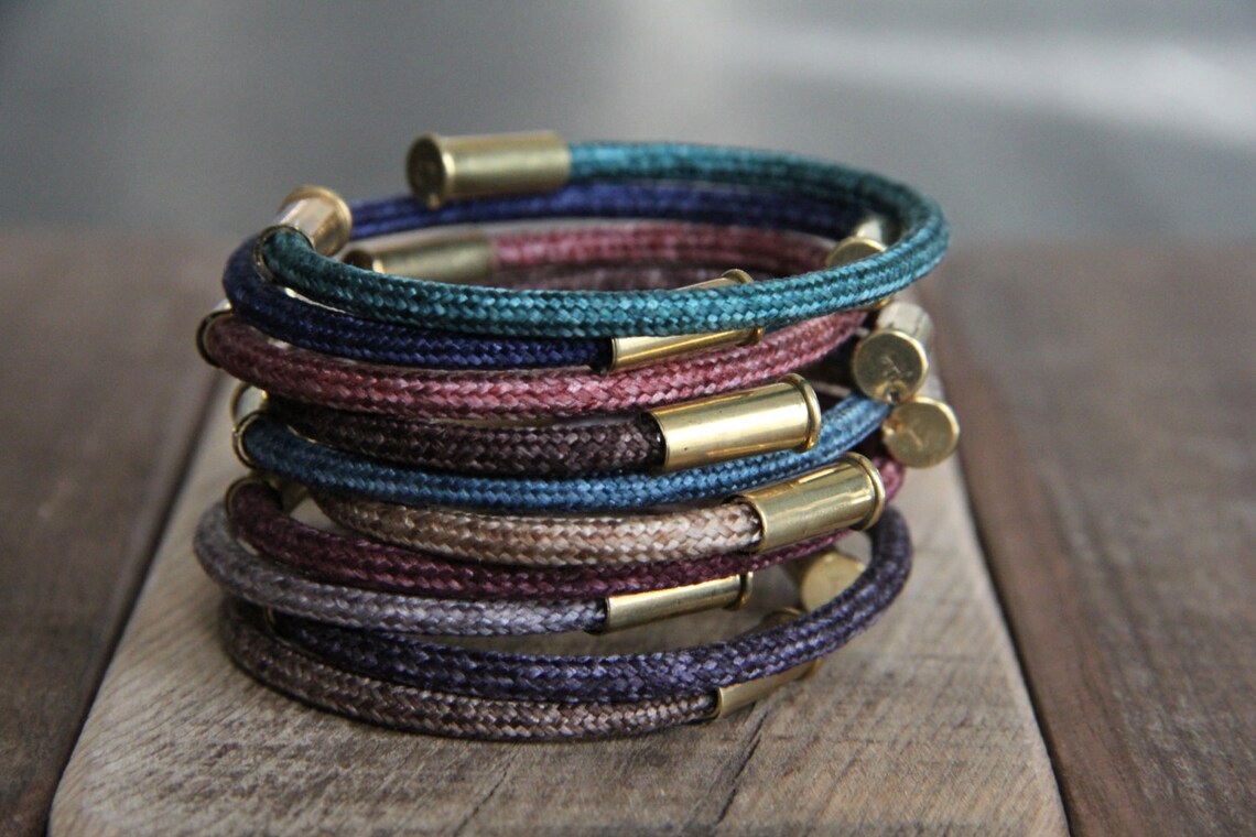 BRZN Recycled .22lr Bullet Casing Tweed Indigo 550 Paracord Bracelet - Etsy