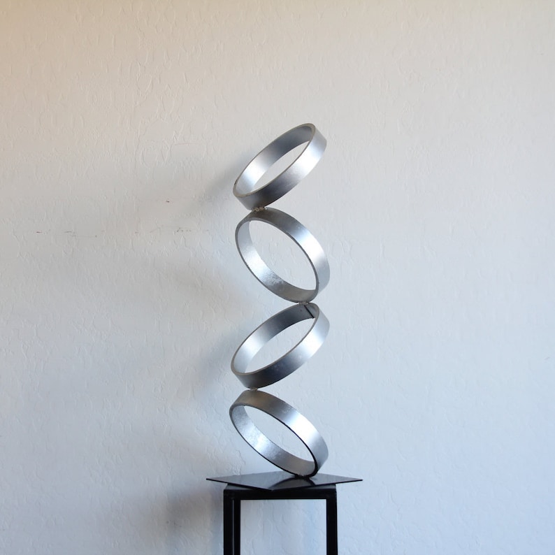 Mid Century Modern Metal Sculpture Art Abstract Simple Contemporary ...