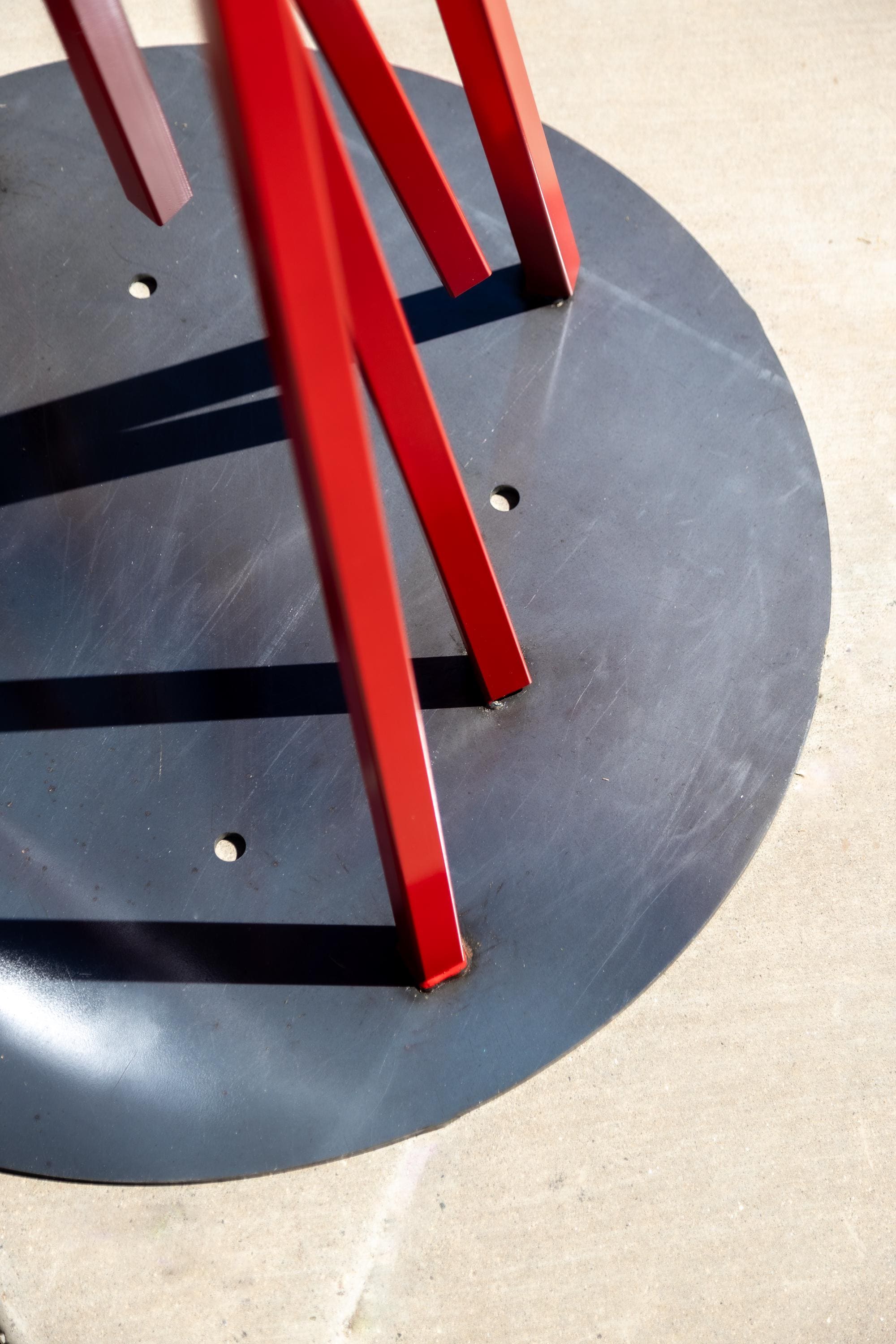 Contemporary Red Metal Floor Sculpture: Abstract Indoor/outdoor Art by ...