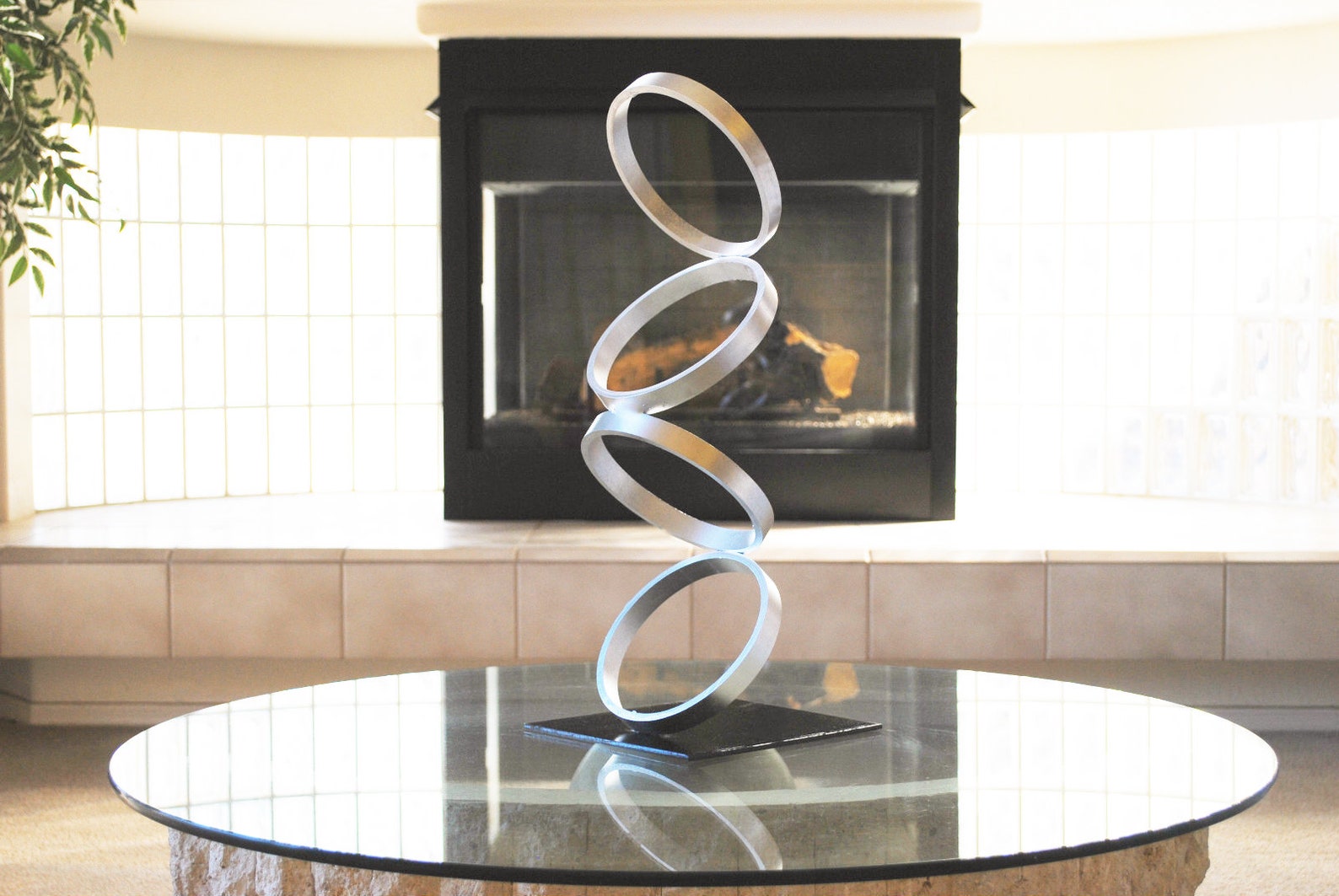 Mid Century Modern Metal Sculpture Art Abstract Simple Contemporary ...