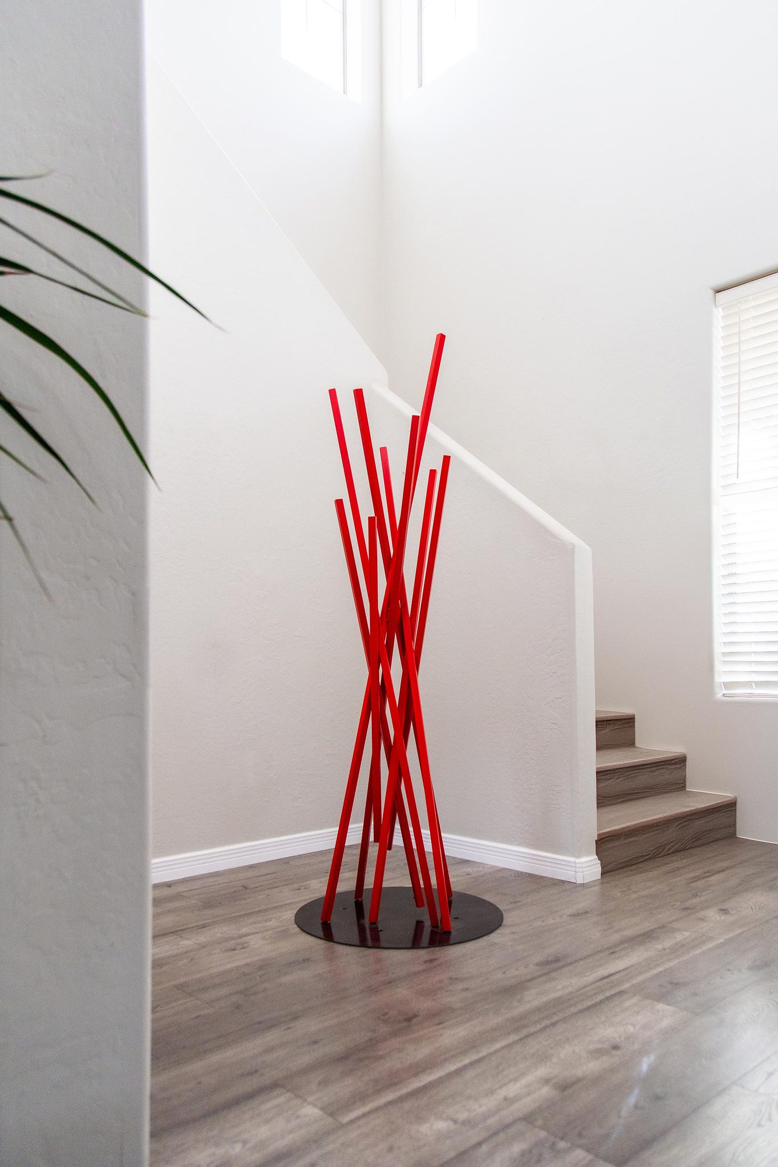 Contemporary Red Metal Floor Sculpture: Abstract Indoor/outdoor Art by ...