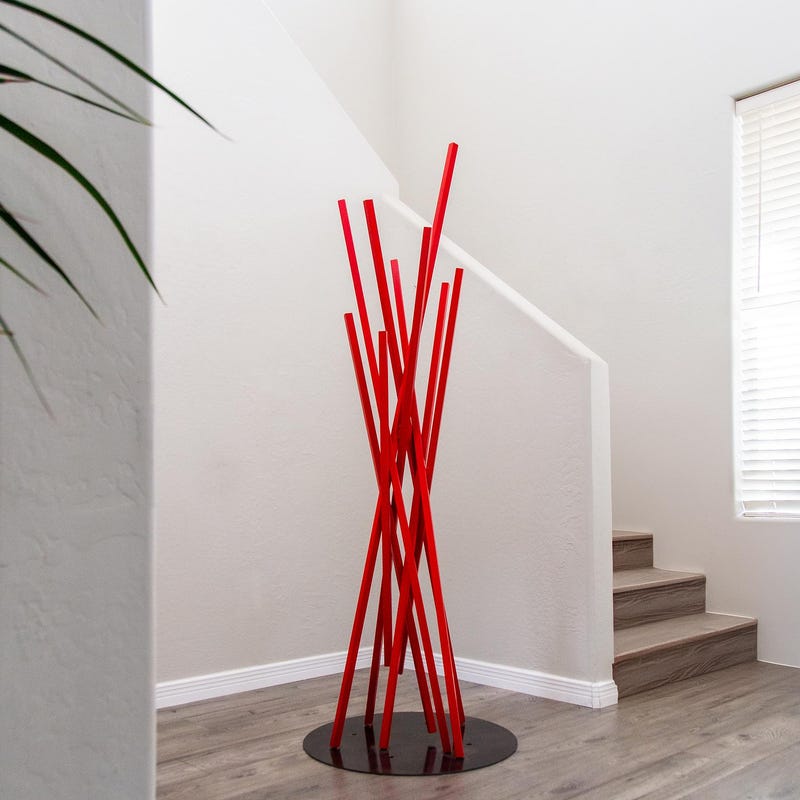 Wall Sculpture Modern Red - Etsy