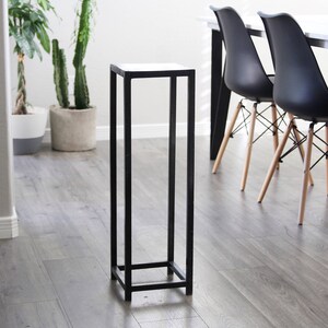 Modern Metal Contemporary Accent Pedestal Sokol Table Decor Mid Century ...