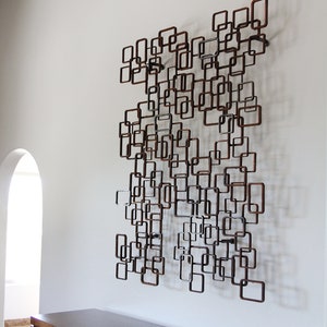 Retro Modern Metal Sculpture Art Abstract Mid Century Contemporary Wall ...