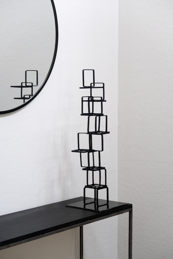 Metal Abstract Art Sculpture Modern Retro Simple Table Decor - Etsy