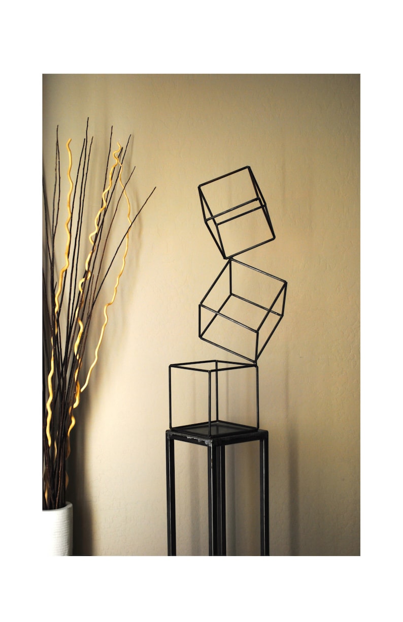 Metal Abstract Art Sculpture Modern Retro Simple Table Decor ...