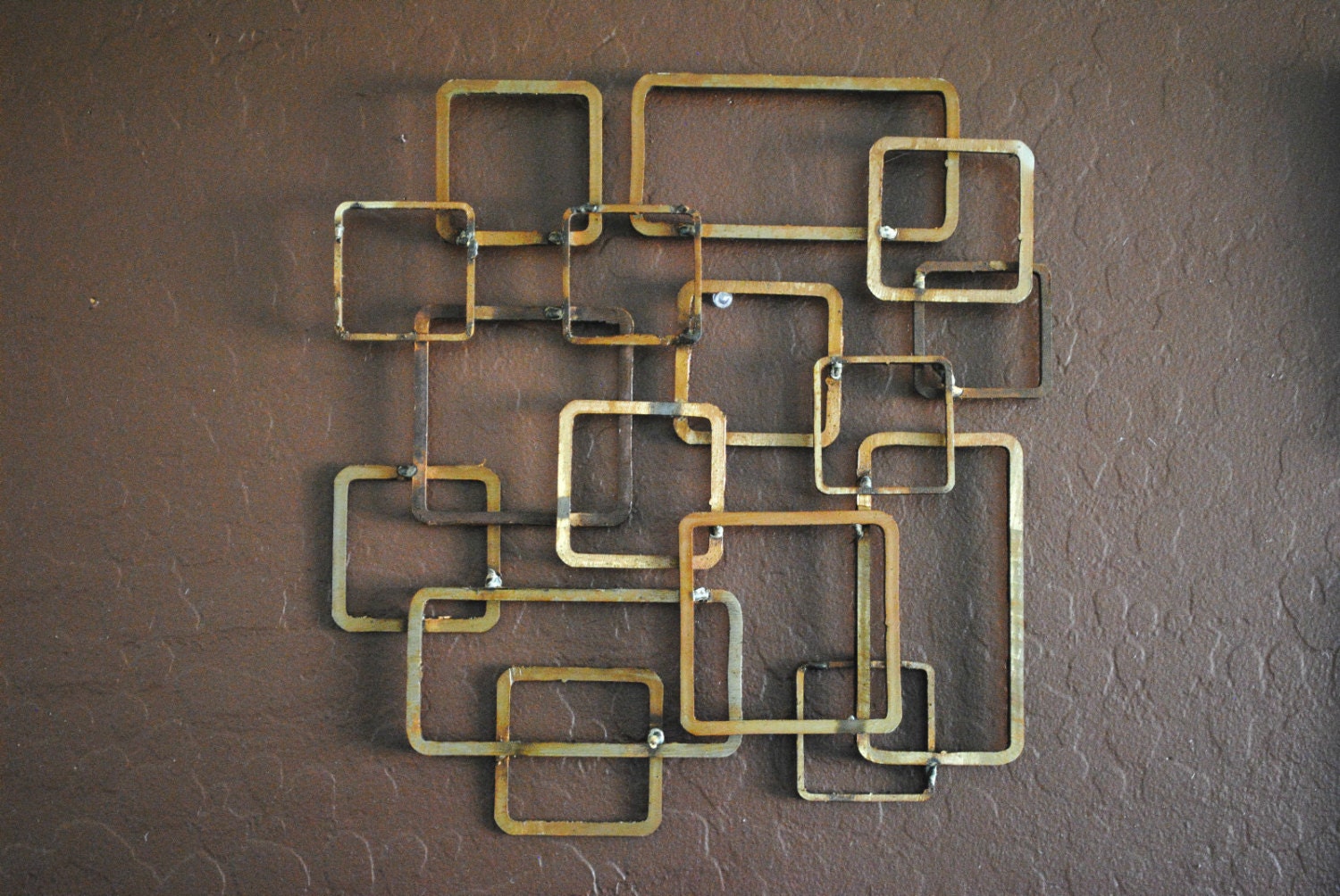 Retro Modern Metal Sculpture Art Abstract Mid Century Contemporary Wall ...