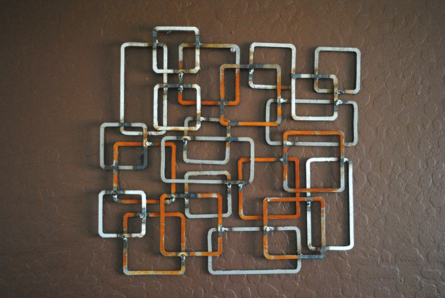 Retro Modern Metal Sculpture Art Abstract Mid Century Contemporary Wall ...