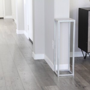 Modern Metal Contemporary Accent Pedestal Sokol Table Decor Mid Century ...