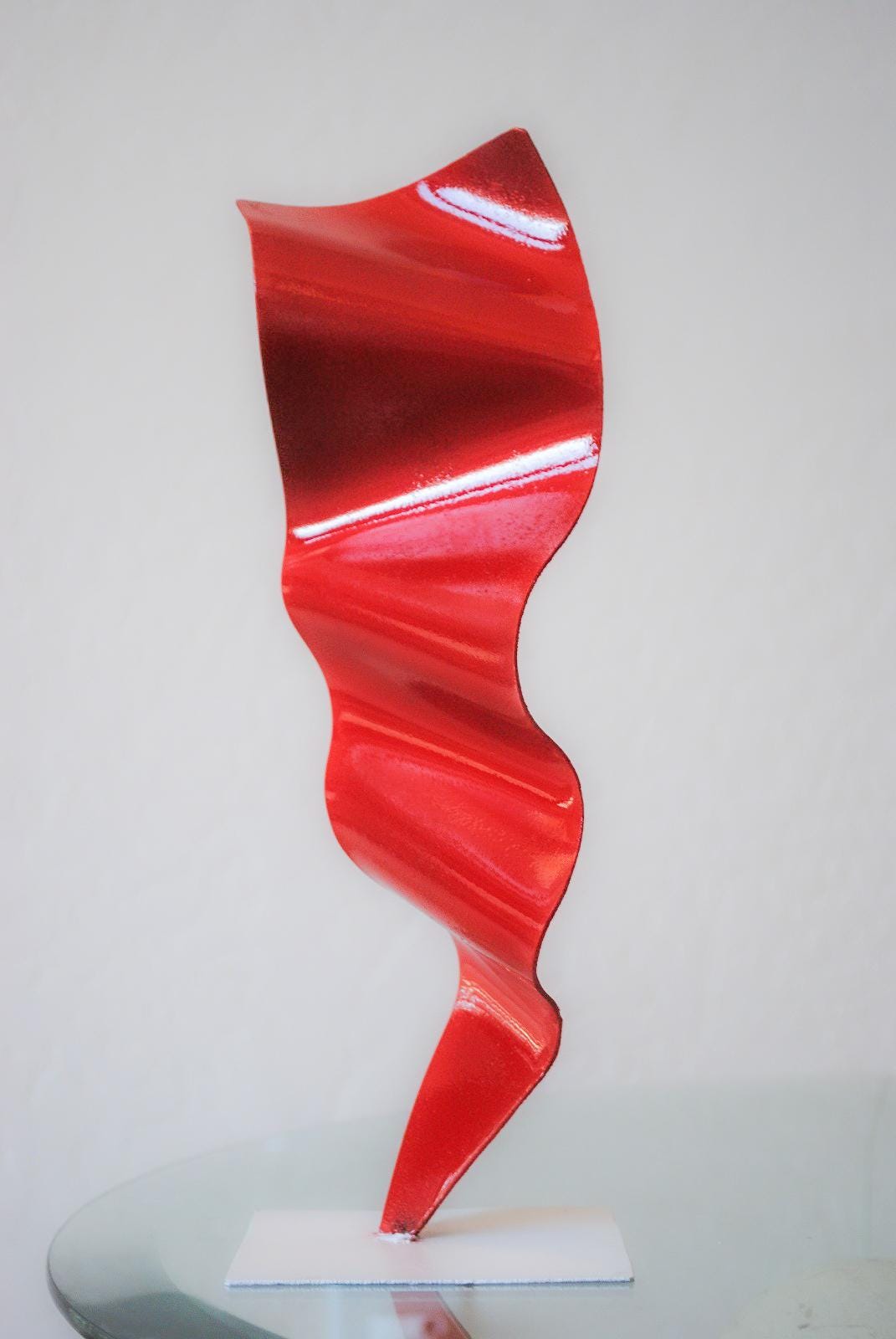 Metal Abstract Art Sculpture Modern Table Decor Contemporary Mid ...