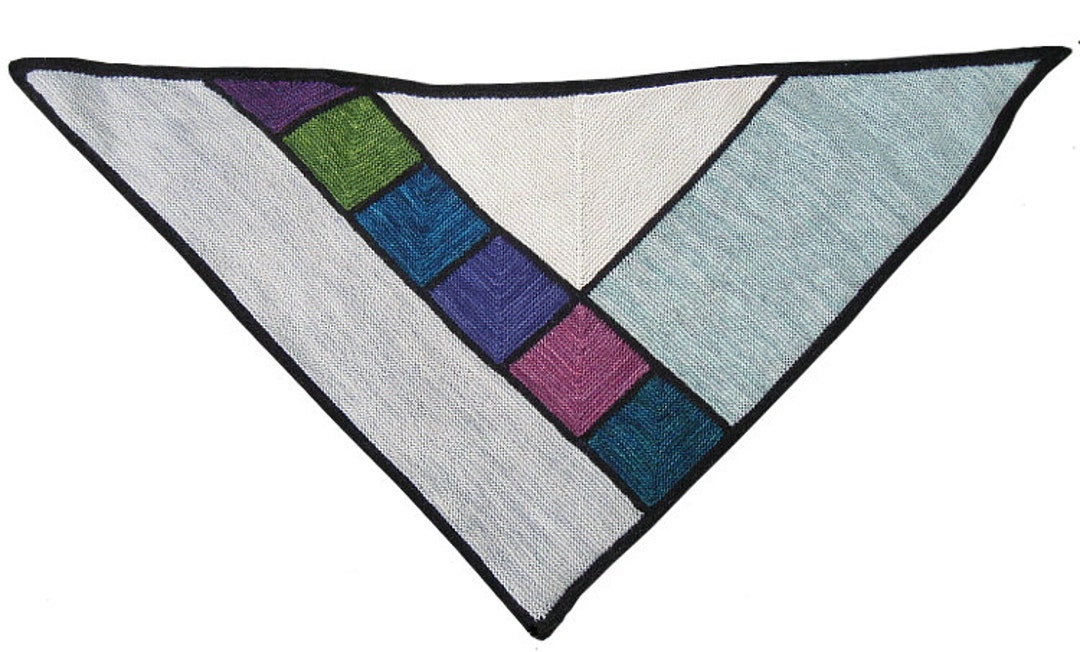 High Street Shawl Multicolor Modular Garter Stitch Knit Shawl Looks ...