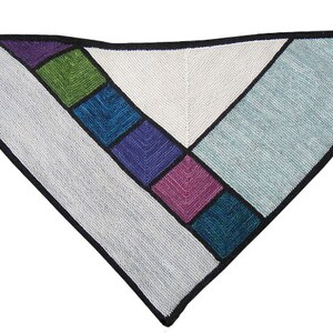 High Street Shawl Multicolor Modular Garter Stitch Knit Shawl Looks ...