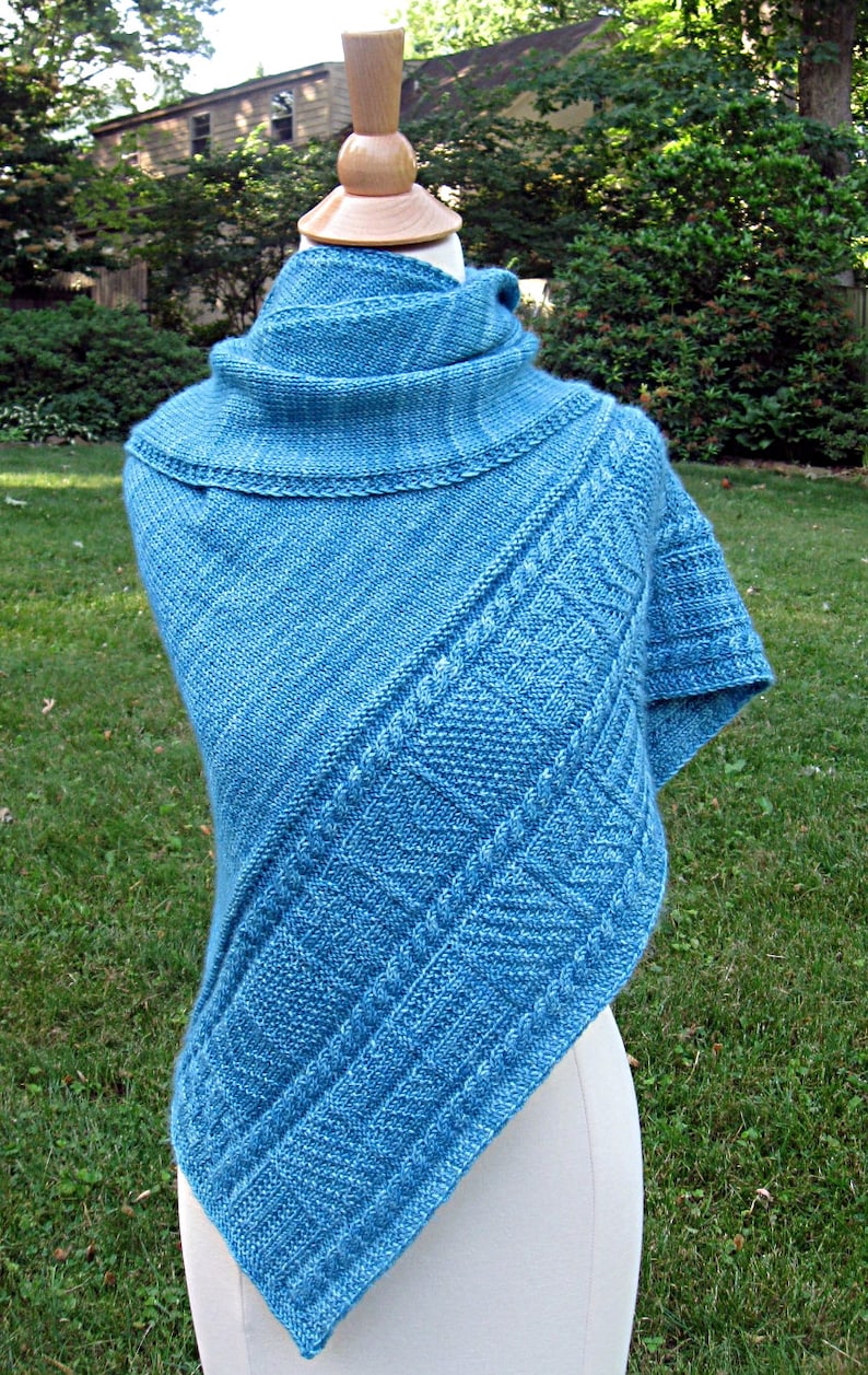 Ganz Modular Knit With Gansey/guernsey Design Shawl in Sport - Etsy