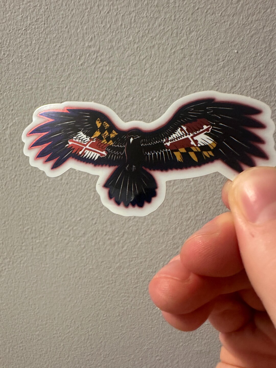 Raven With Maryland Flag Vinyl Sticker - Etsy