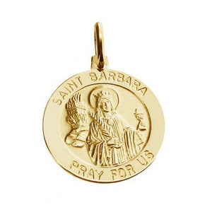 Personalised St Barbara Pendant Gold Plated on Silver - Patron Saint of ...
