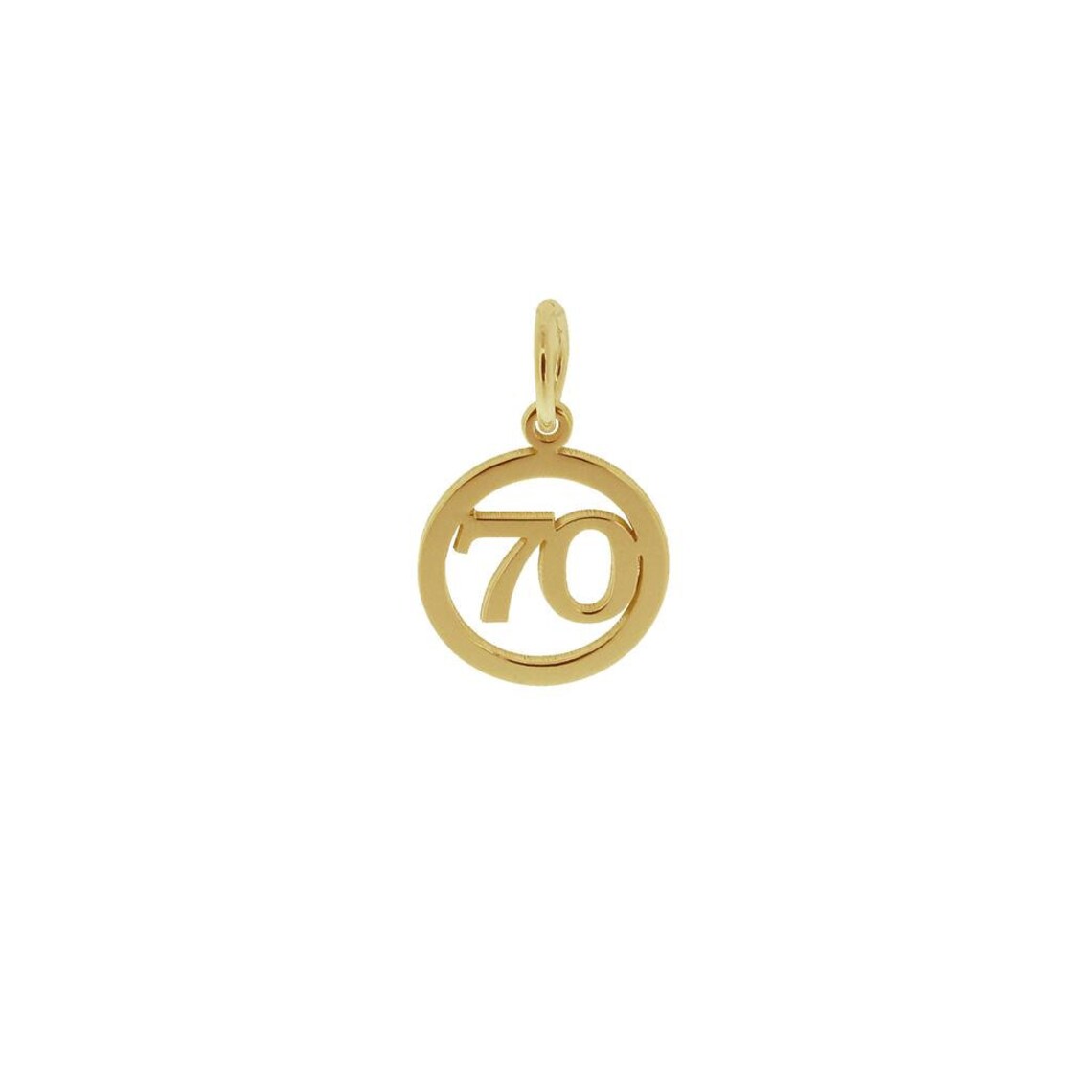 9ct Gold Number Birthday Age Pendant ROUND Charm Number 10 13 16 18 21 ...