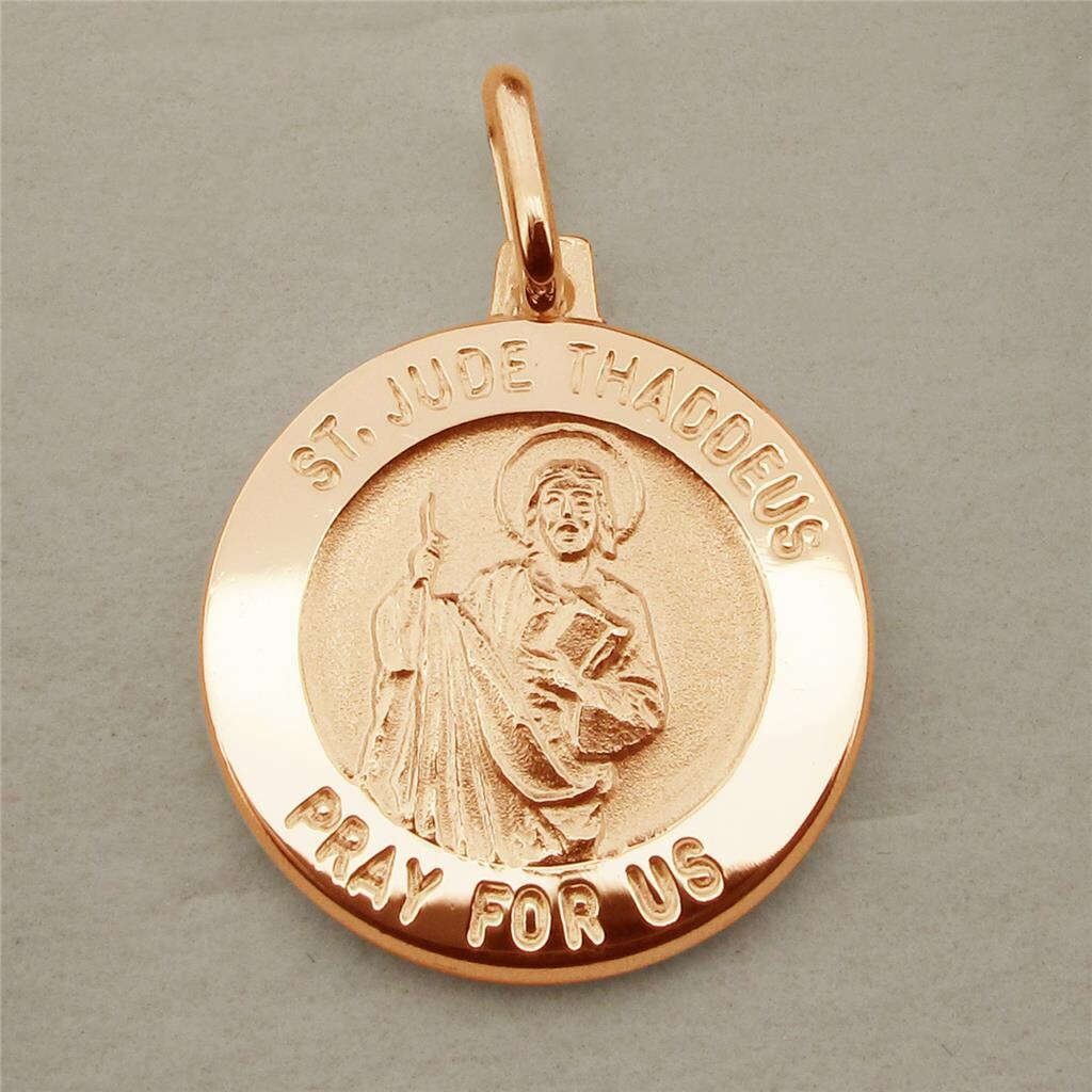 St Jude Thaddeus Rose Gold Pendant or Necklace - Patron Saint of Lost ...