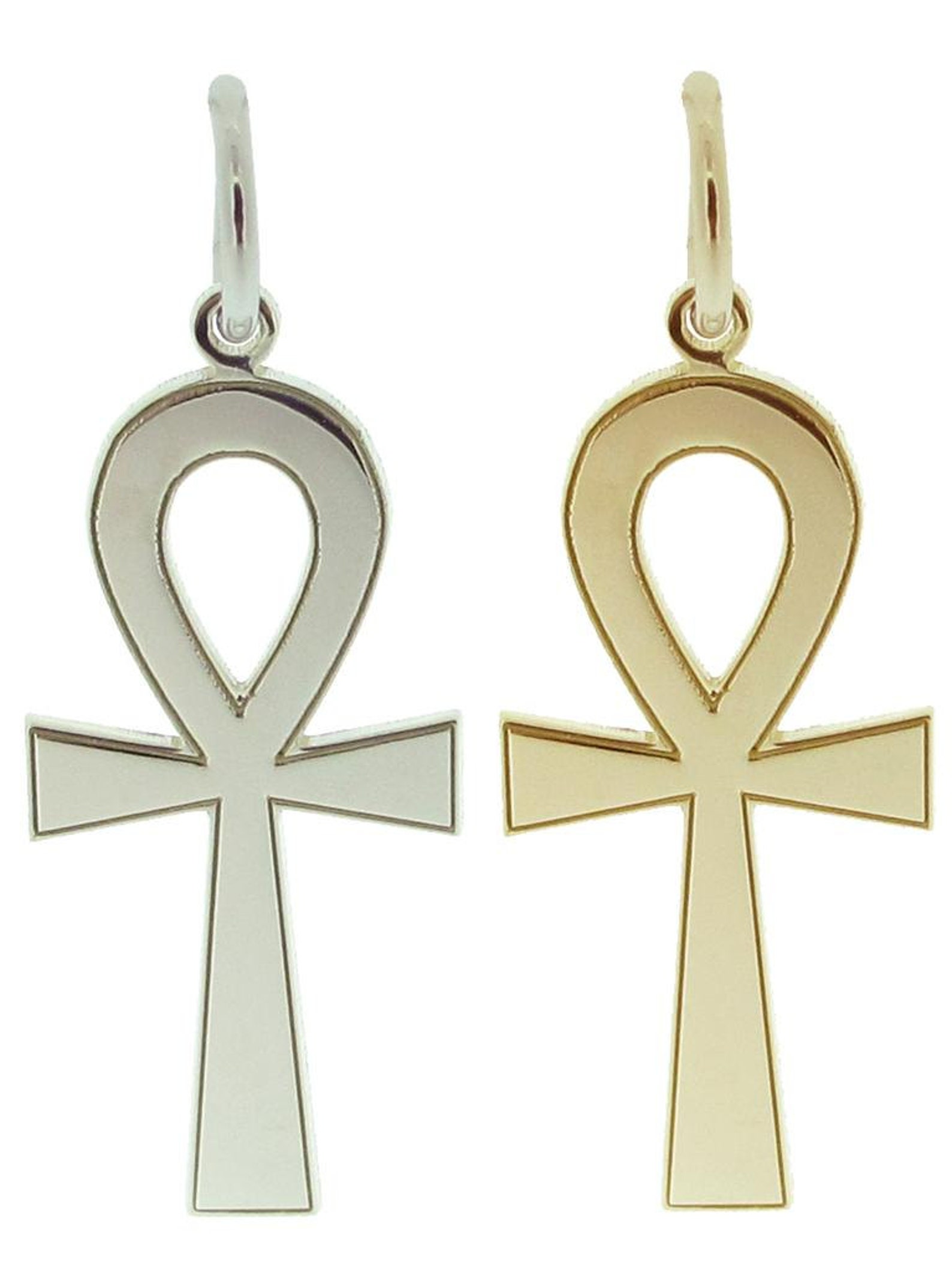 9ct Gold Ankh White or Yellow Gold Ankh Egyptian Ankh Pendant Cross ...