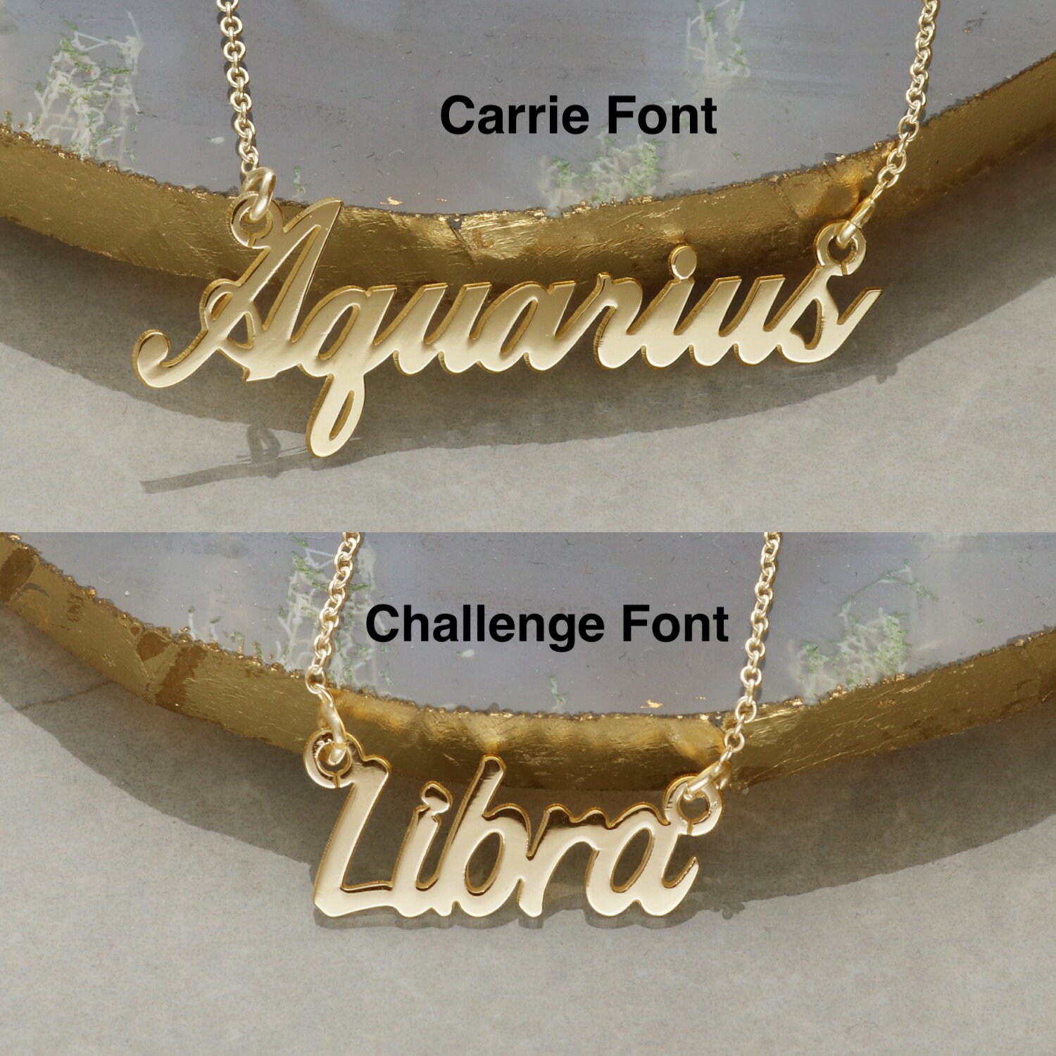 Star Sign Word Necklace in Gold Plated Zodiac Jewellery ANY - Etsy UK