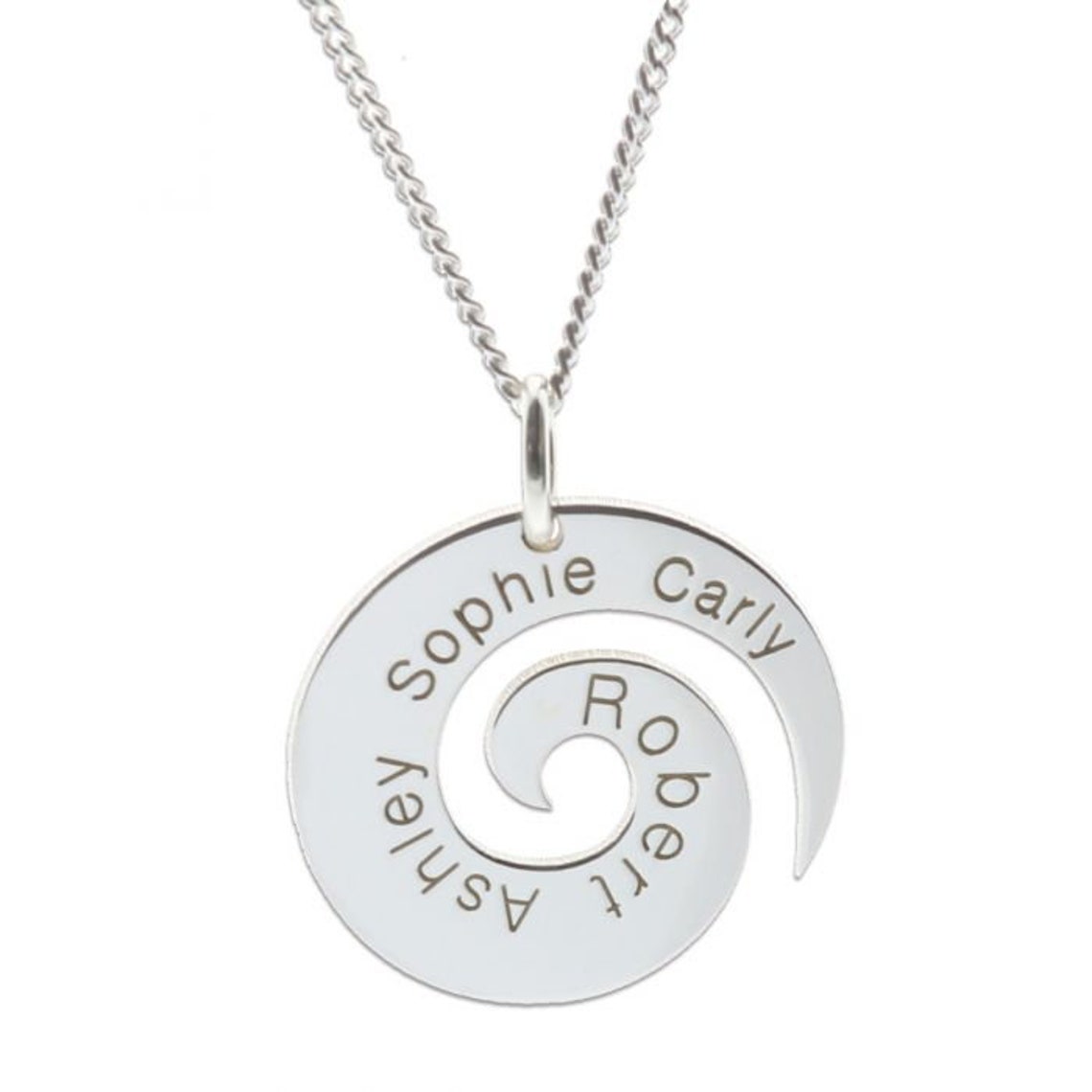 Silver Koru Necklace or Pendant Personalised With 1 2 3 4 | Etsy