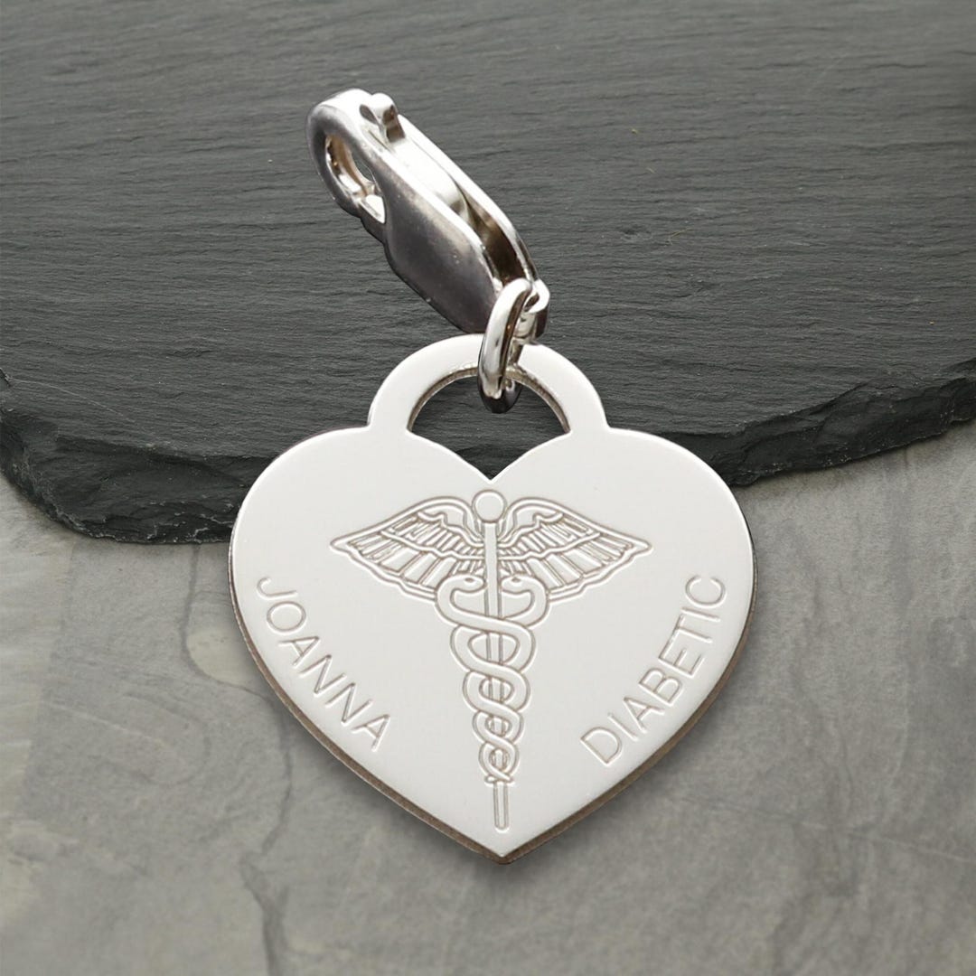 Sterling Silver Medical Symbol Heart Clip on Charm With Lobster Trigger ...