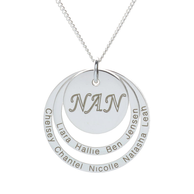 Personalised Pendant Gift for Nan With Names Nan Circles - Etsy