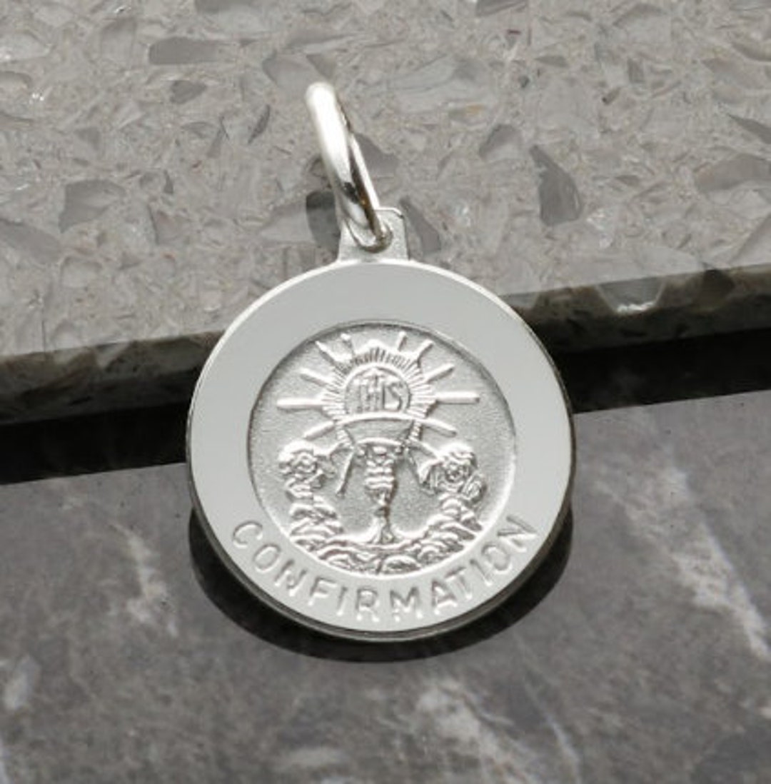 Silver Confirmation Pendant Medal With Personalised Engraving Option ...