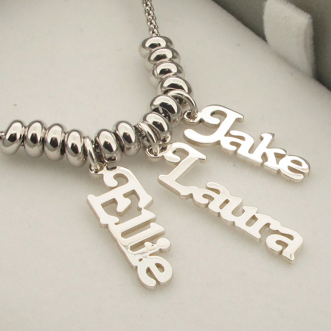 Silver Name Necklace Charm OR as a Vertical Name Necklace - Family ...