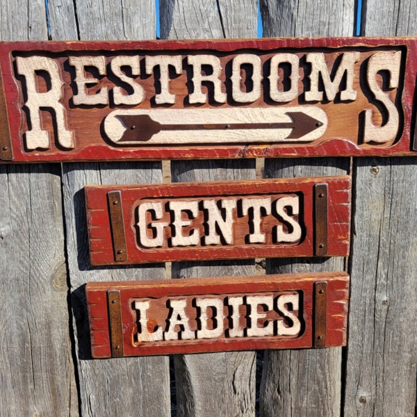 Cowboy Restroom Sign - Etsy