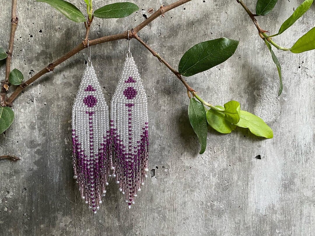 Plum Fringe With Pearls - Etsy