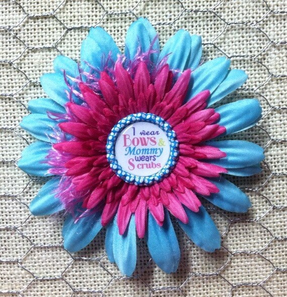 Items similar to Nurse/doctor/paramedic flower in an alligator clip. on ...