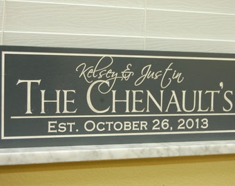 Gray Name Sign / Personalized Wedding Gift / Family Name Sign | Etsy