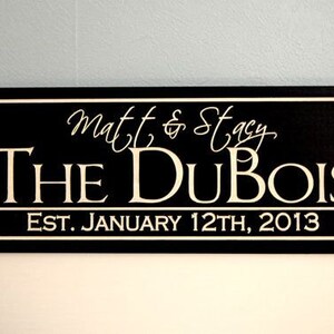 Black Sign White Letters / Wedding Gift / Personalized Sign for Home ...