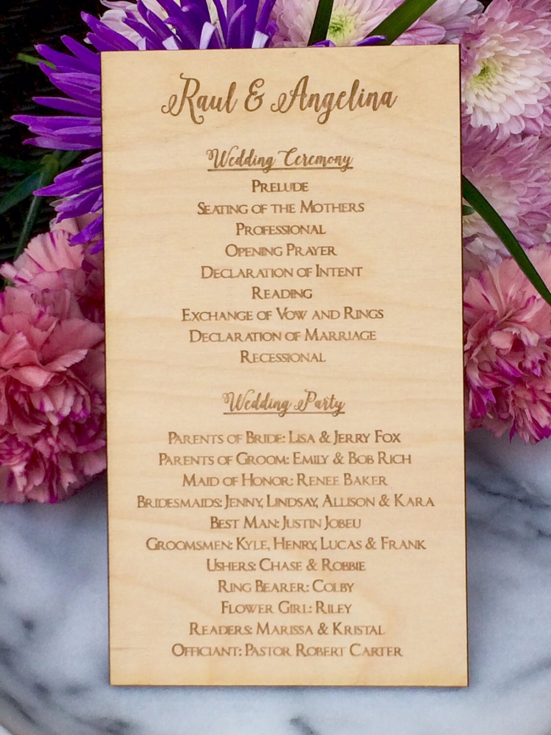 Printable Wedding Program Rustic Wedding Program Program Etsy