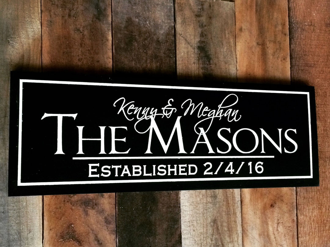 Black Sign White Letters / Wedding Gift / Personalized Sign for Home ...