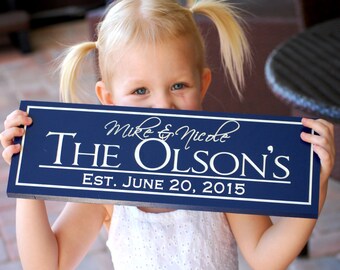 Navy Blue Family Sign | Etsy