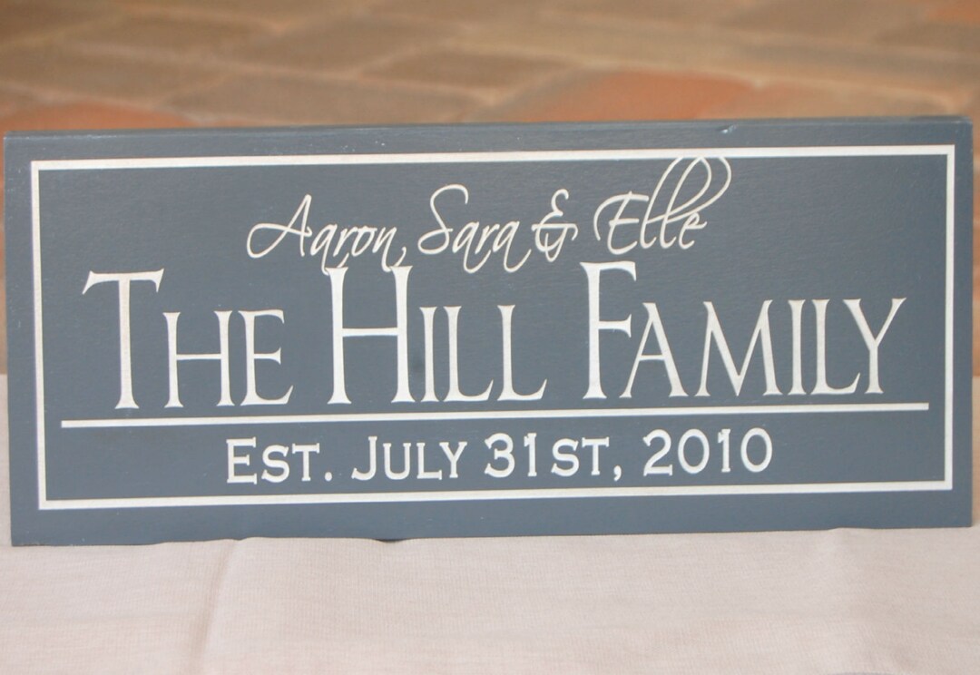 Gray Name Sign / Personalized Wedding Gift / Family Name Sign / Sign ...